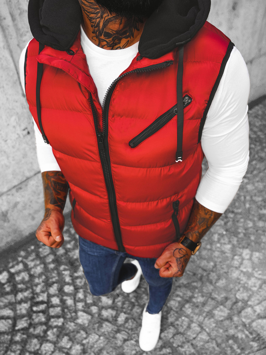 Men's Gilet - Red OZONEE N/7126 - Men's Clothing | Ozonee