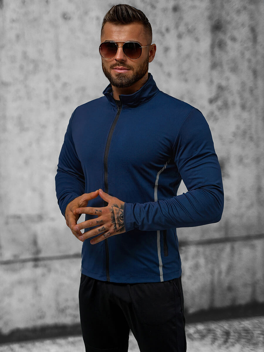 Men's Jacket - Navy Blue OZONEE JS/M10309 - Men's Clothing | Ozonee