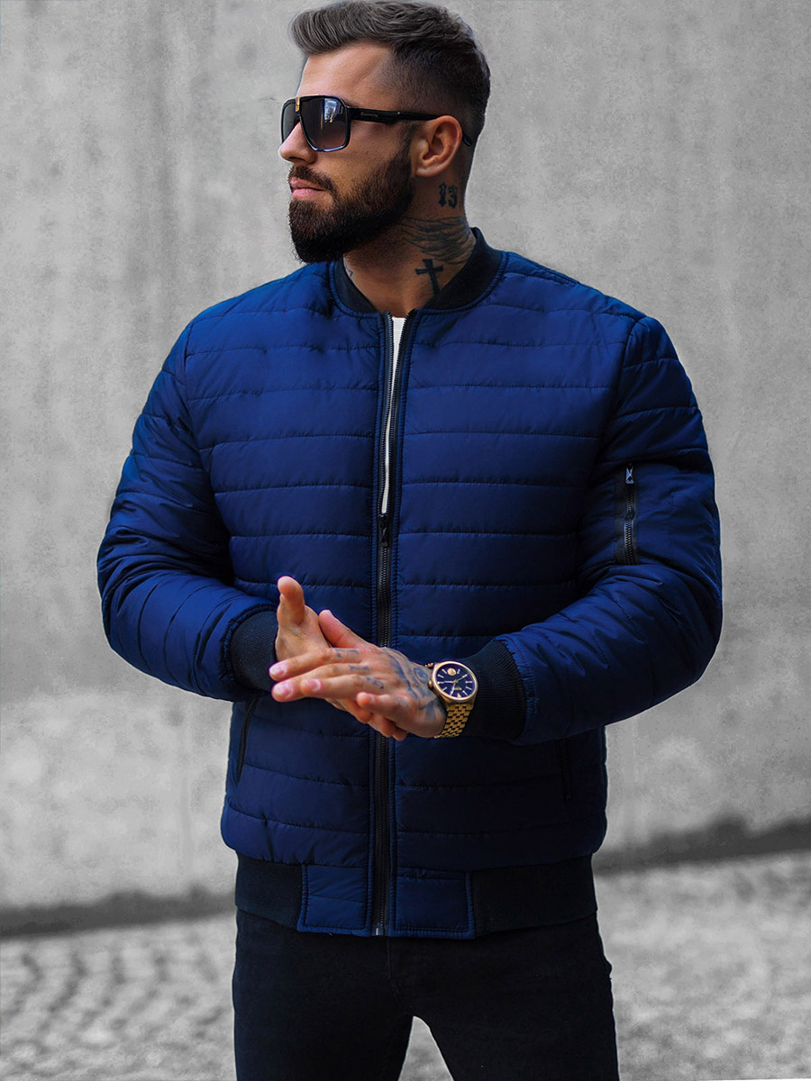 Men's Jacket - Navy blue OZONEE JS/MY02Z - Men's Clothing | Ozonee