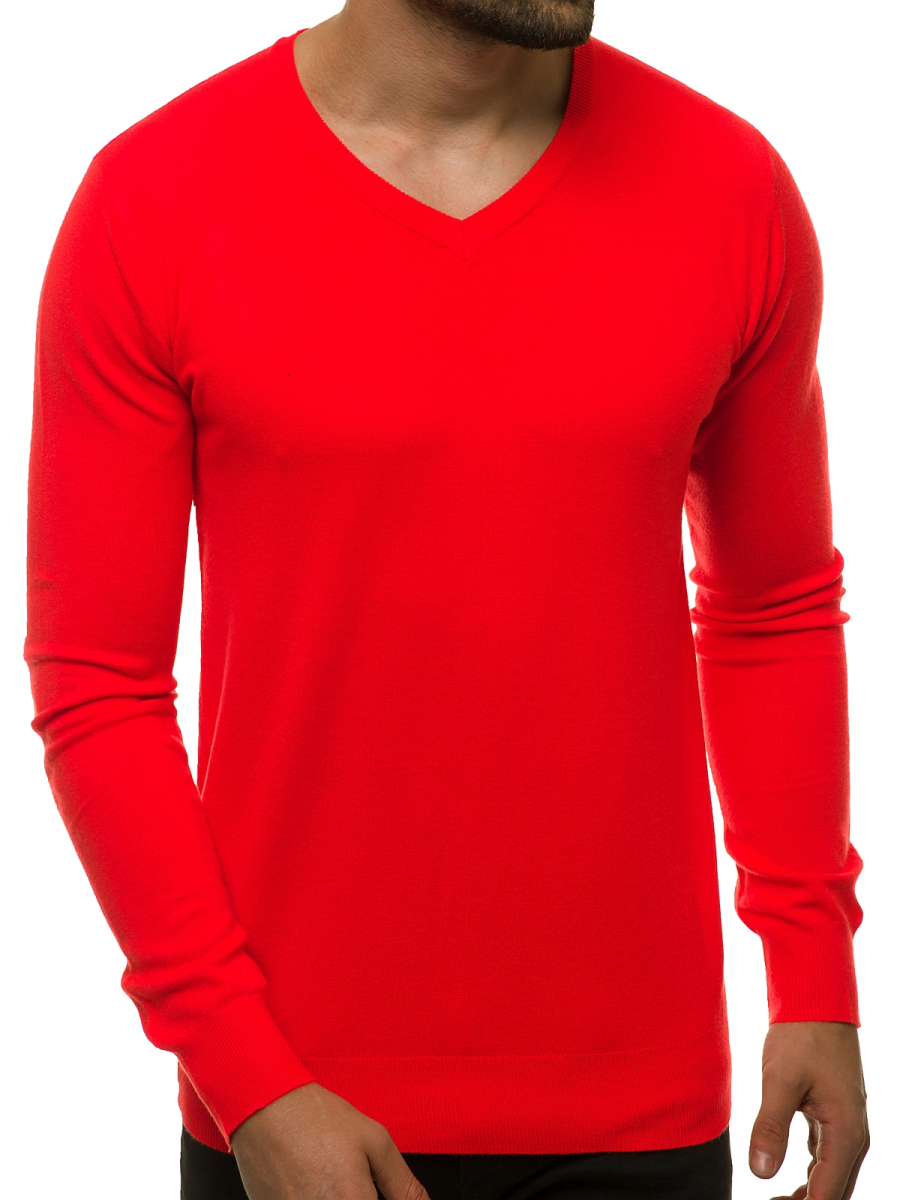 Men's Jumper - Red OZONEE TMK/YY03/5 - Men's Clothing | Ozonee