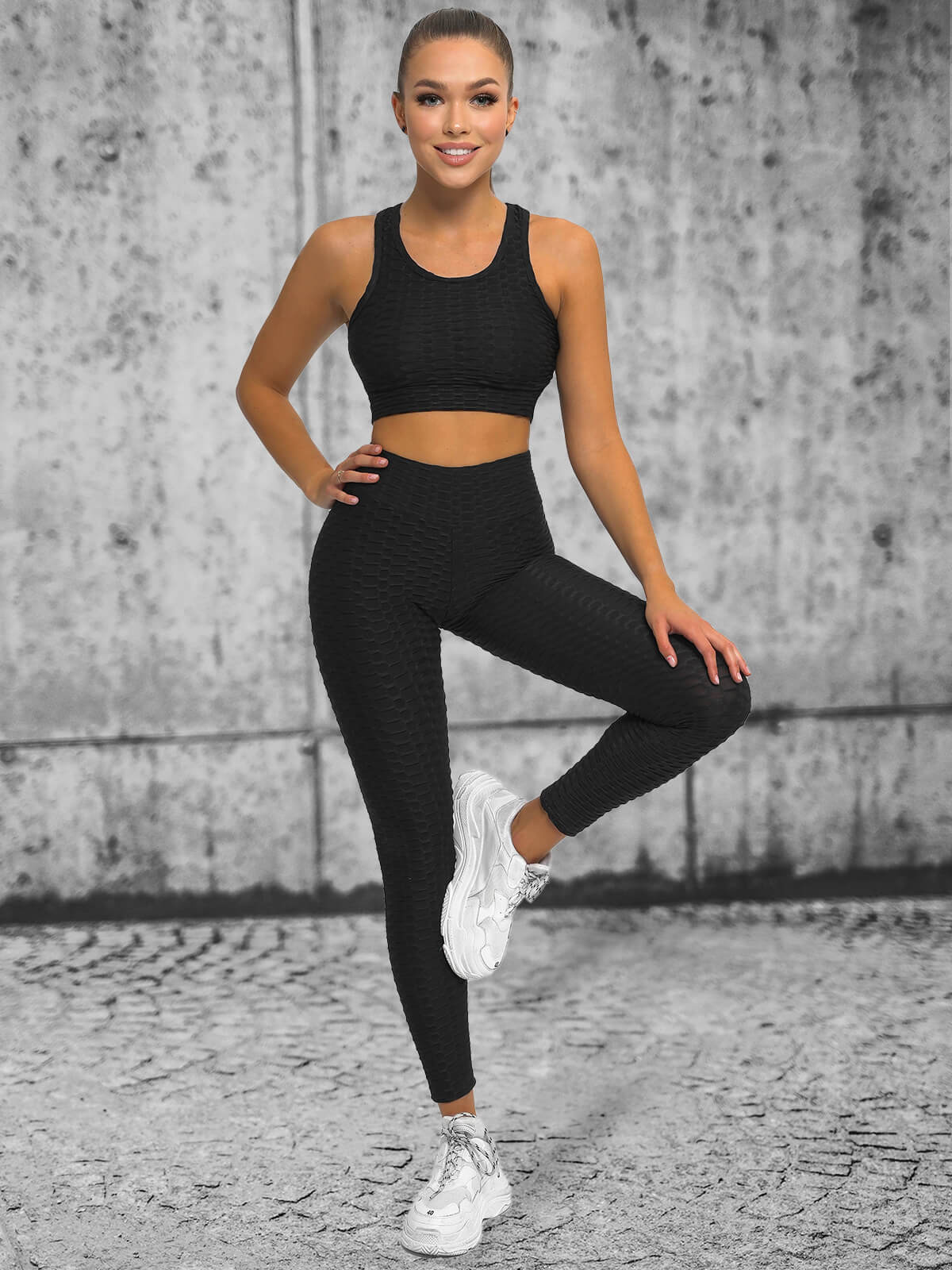 Two-piece Tracksuit Set Black OZONEE O/22753 - Men's Clothing | Ozonee